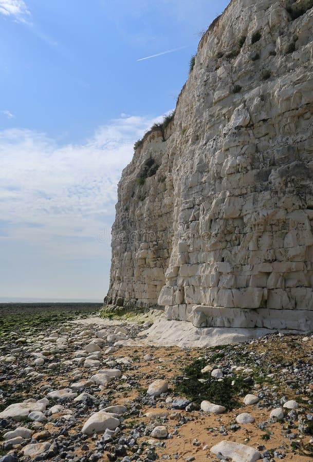 White Cliffs Overlooking the Beach at Joss Bay Stock Image - Image of ...