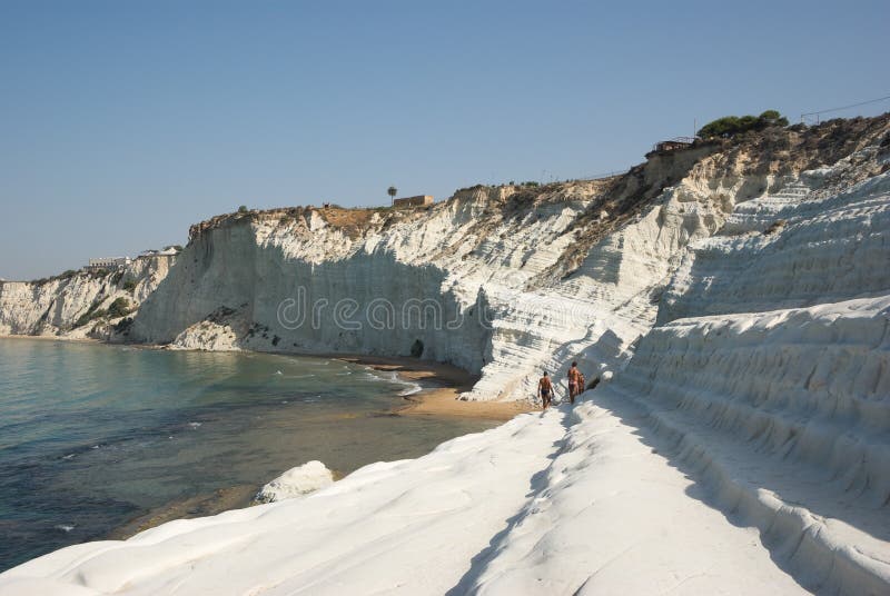 White Cliffs of a Sicilian Bay Stock Photo - Image of landscape, reef ...