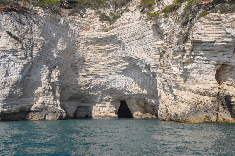 White cliffs in Vieste stock image. Image of italia - 288966079