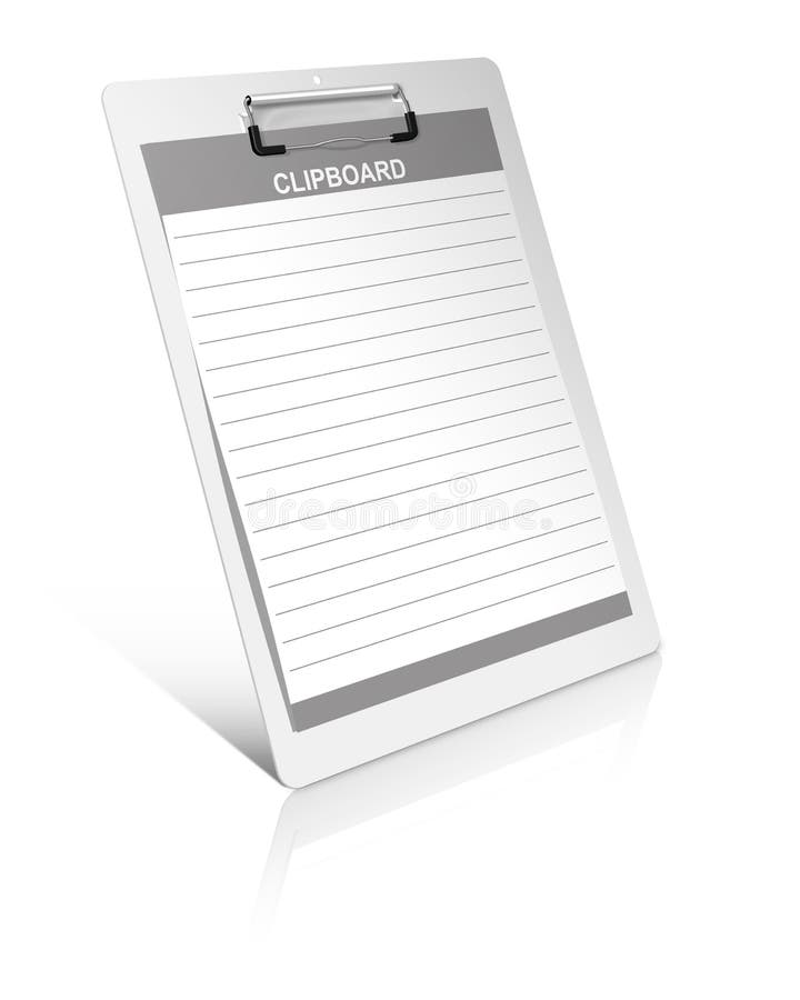 White clipboard stock illustration. Illustration of stationery - 84253235