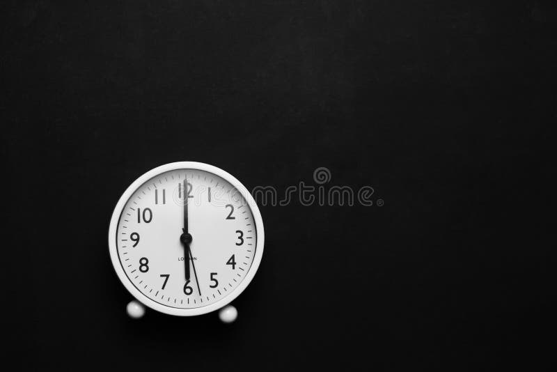 White Clock on black paper stock photo. Image of time - 140449056