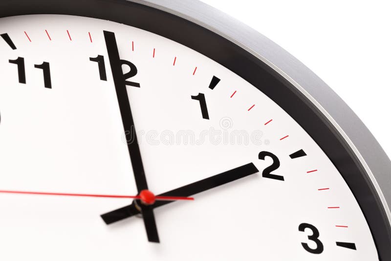 White clock, close up view stock photo. Image of appointment - 137998350