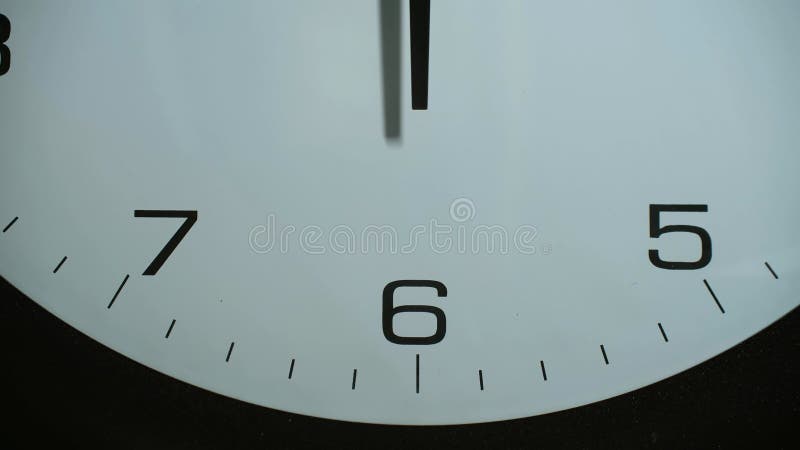 White Clock Face Timelapse Showing Passing Minutes and Hours Stock ...