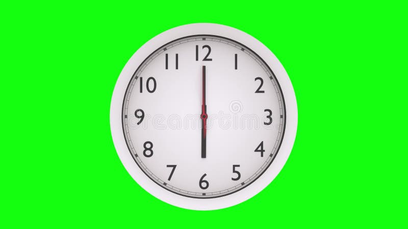 White Clock Fast Rotation Time-Lapse on Green Screen Stock Video ...