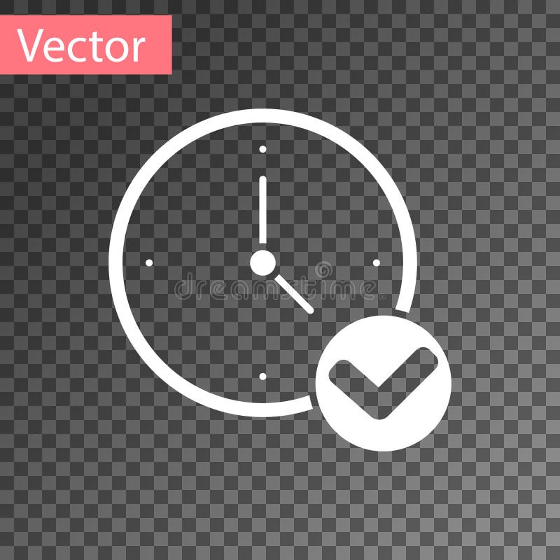 White Clock Icon Isolated on Transparent Background. Time Symbol Stock ...