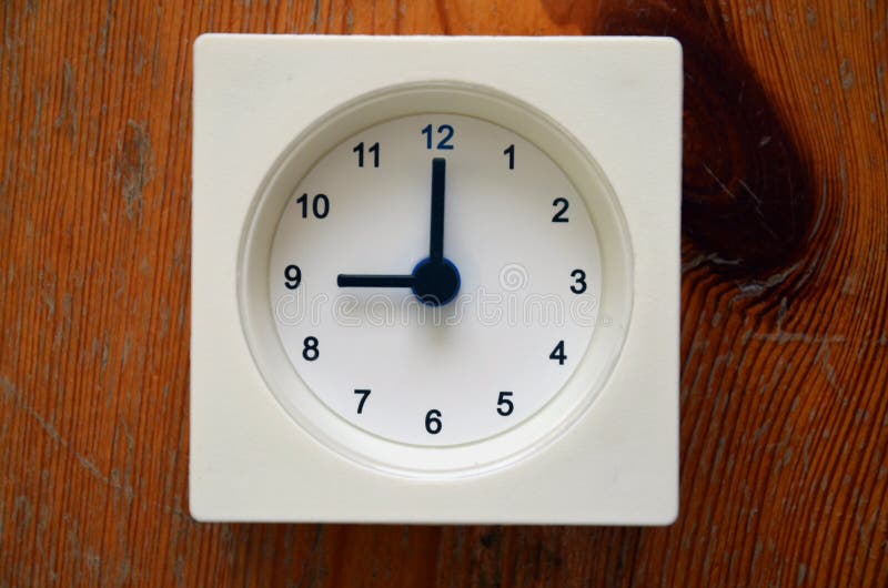 A White Clock Indicating the Ninth Hour Stock Image - Image of perfect ...