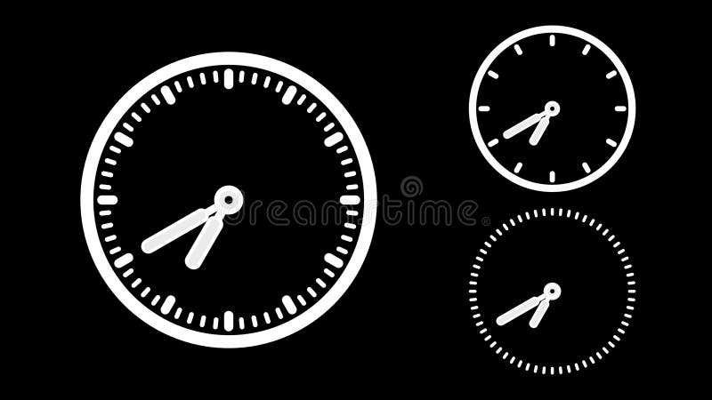 White Clock, Minimal Style. with Black Background Stock Illustration ...