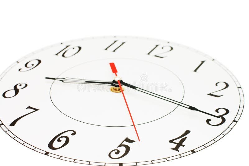 White clock showing time stock photo. Image of hour, minute - 17294094