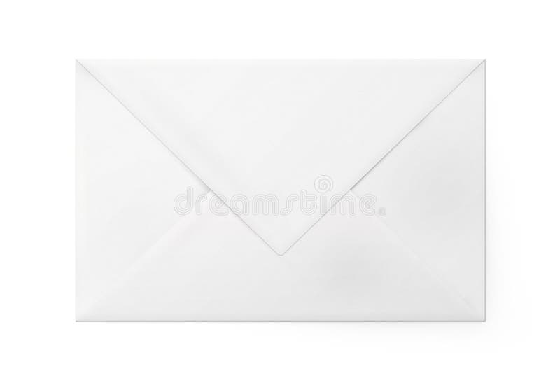 White Closed Paper Envelope For Letter - Back Side. Stock Illustration ...