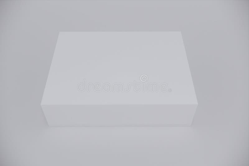 White Closed Square Folding Gift Box Mock Up on White Background. Side ...
