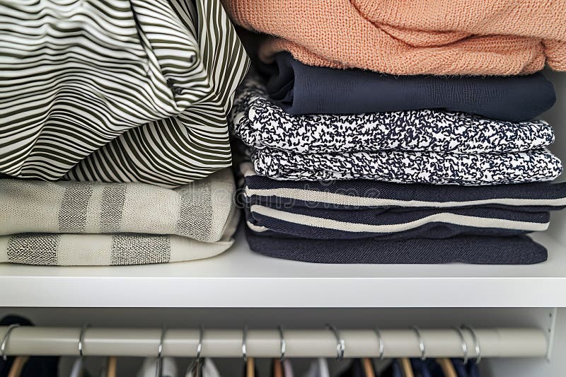 A White Closet with Clothes on it Stock Image - Image of closet ...