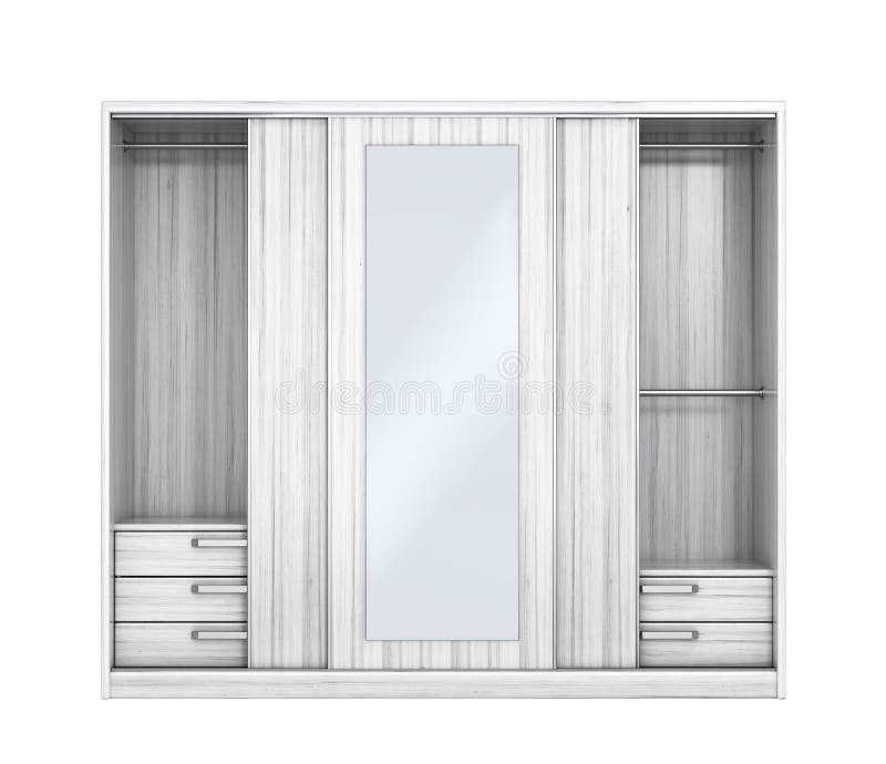 White Closet with Open Doors. Closet Compartment Stock Illustration ...