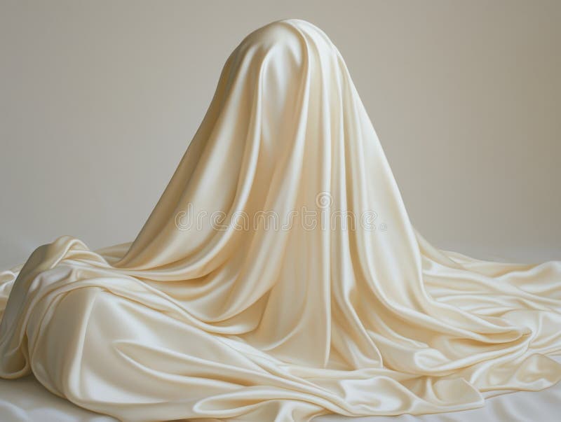 A White Cloth Elegantly Draped Over Another White Cloth Creating Layers ...