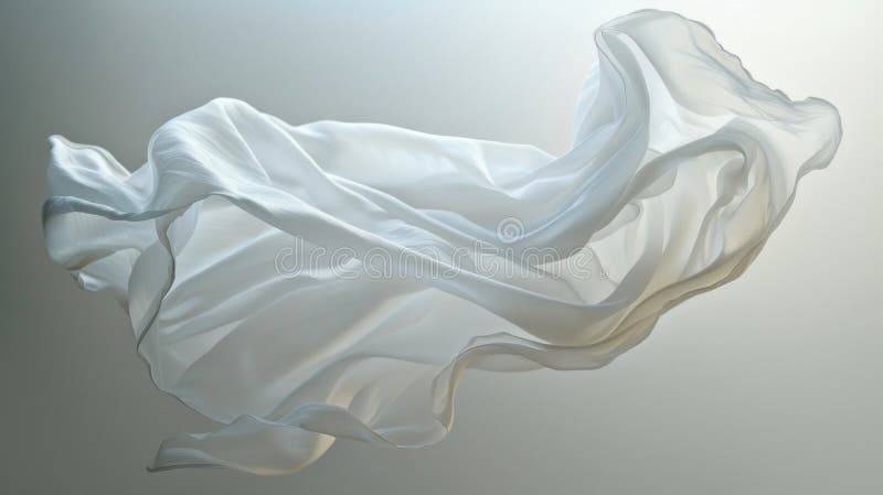 A White Cloth Soaring through the Air, Seemingly Defying Gravity Stock ...