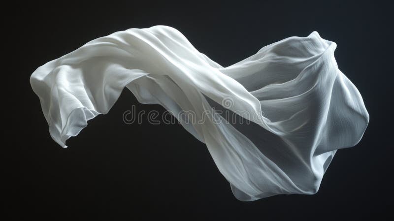 Flying White Cloth stock photo. Image of stage, generated - 388520436