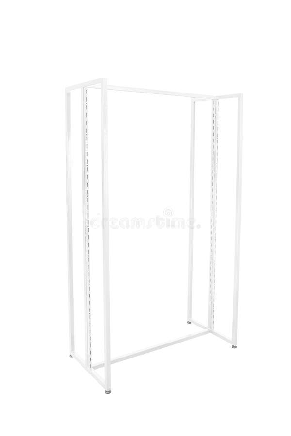 White Clothing Rack Isolated on White Stock Image - Image of side ...