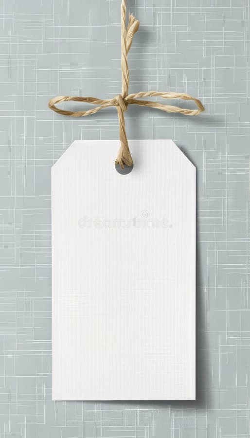 White Clothing Tag on Blue Fabric Texture for Presenting Stylish ...
