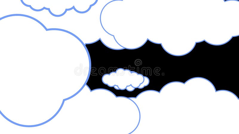 White Cloud Animation Video Transition on Black Background Stock Video ...