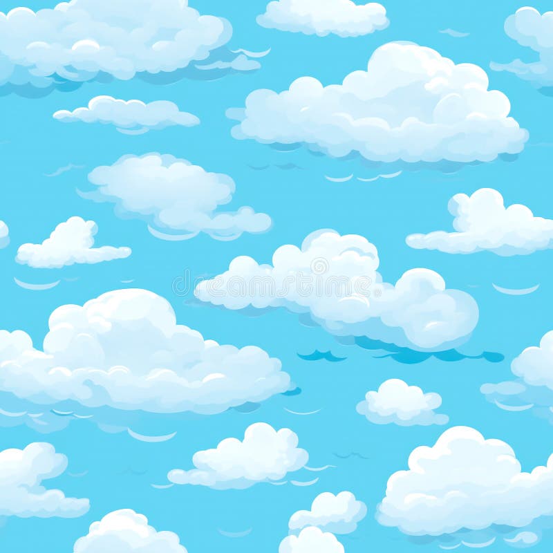 White Cloud on Blue Sky, Pattern for Jigsaw or Mosaic, Illustration ...