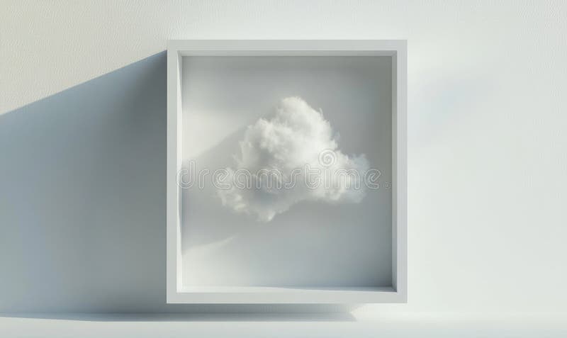 A White Cloud is in a White Box Stock Illustration - Illustration of ...