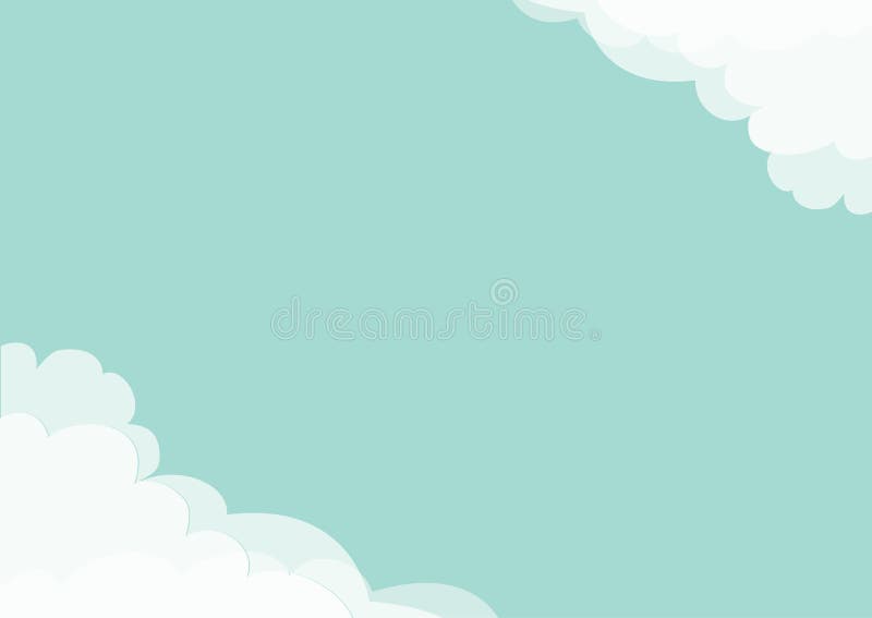 White Cloud in Corners Frame Template. Blue Sky. Fluffy Cloudshape ...