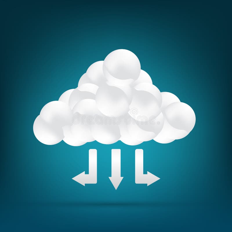 White Cloud Data Distribution Illustration Stock Vector - Illustration ...