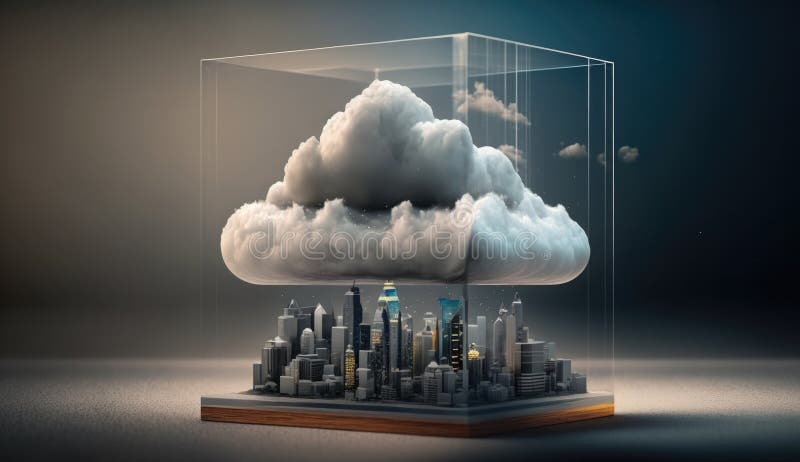 Cloud Computing Technology Concept. Generative Ai Illustration Stock ...