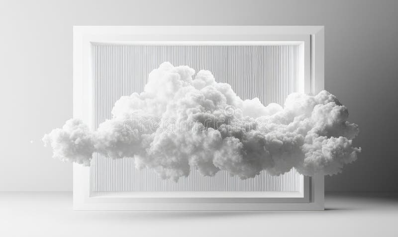 A White Cloud with a White Frame Stock Illustration - Illustration of ...