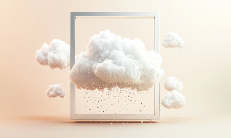 A White Cloud with a White Frame Stock Illustration - Illustration of ...