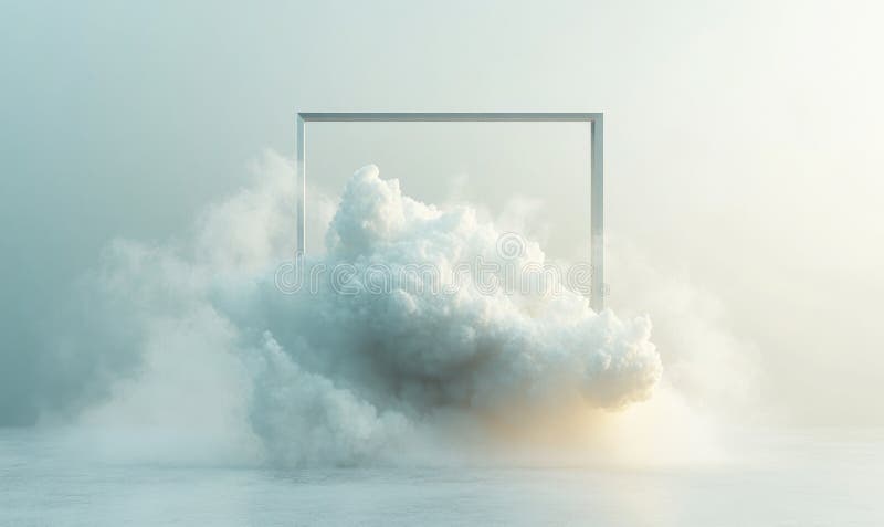 A White Cloud with a Frame in the Middle Stock Illustration ...