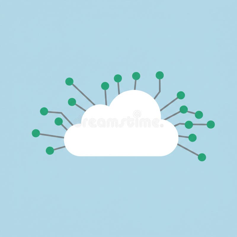 A White Cloud Icon is Centered on a Light Blue Background. it Has ...