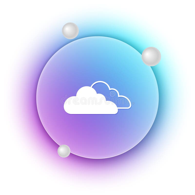 White Cloud Icon Isolated on White Background. Blue and Purple Gradient ...