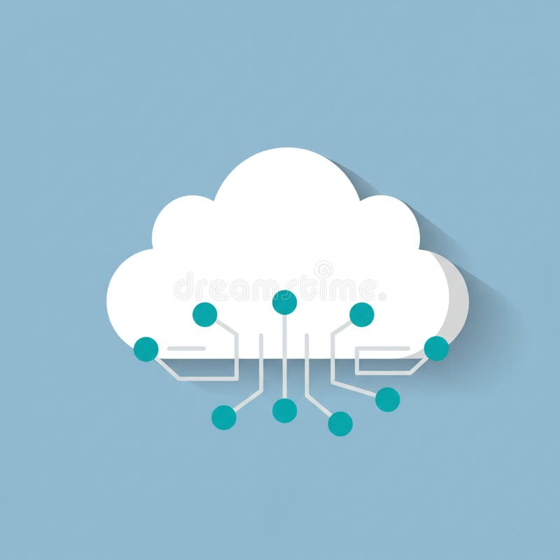 White Cloud Icon on a Light Blue Background, Resembling Cloud Computing ...