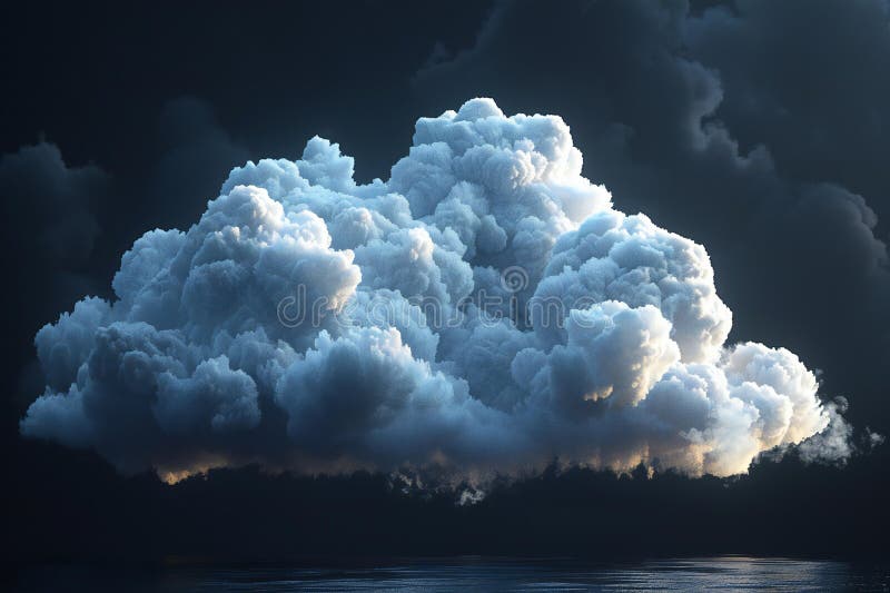 White Cloud Isolated on Black Background, Ing, High Quality, High ...