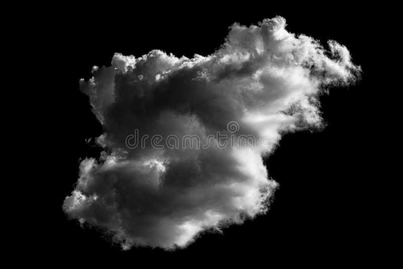 White Cloud Isolated on a Black Background Realistic Cloud Stock Photo ...