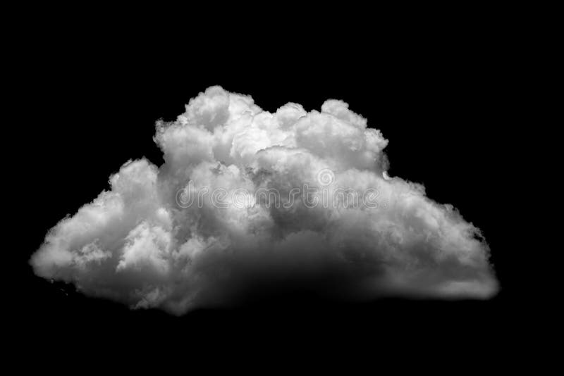 White Cloud Isolated Over a Black Background Realistic Cloud Stock ...