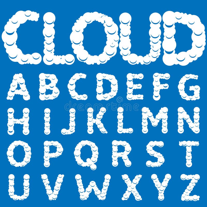 White Cloud letters stock vector. Illustration of climate - 73031495