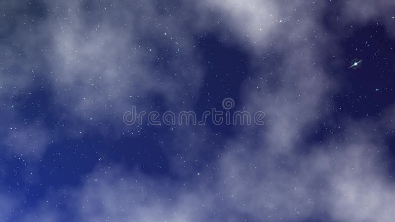White Cloud Over Dark Blue Sky Animation Effect Stock Footage - Video ...