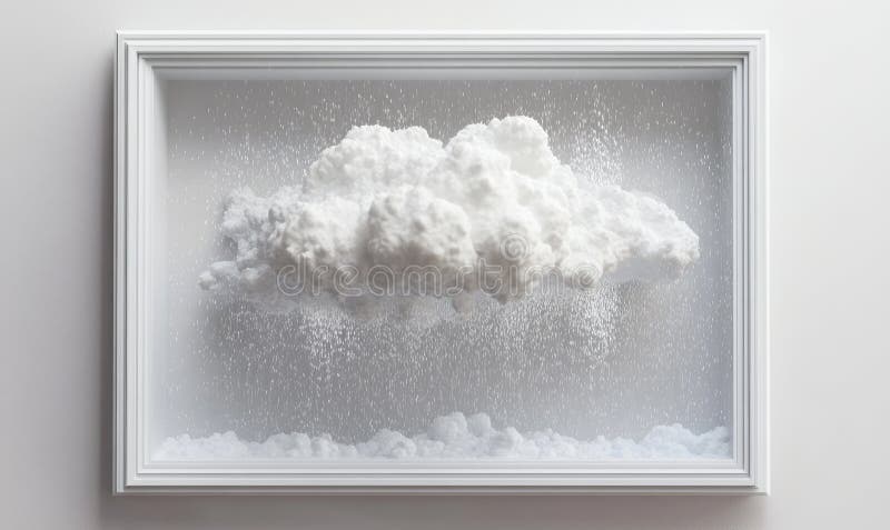 A White Cloud with Rain Falling on it Stock Illustration - Illustration ...