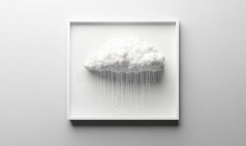 A White Cloud with Rain Falling from it Stock Illustration ...