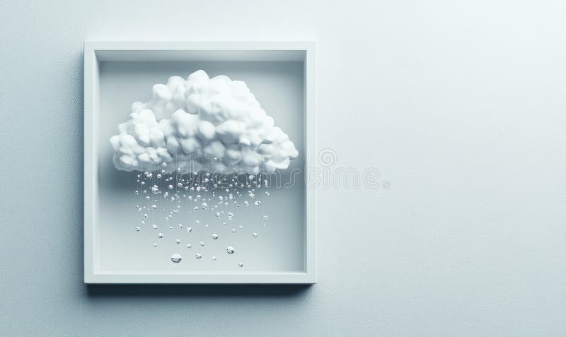 A White Cloud with Rain Falling from it Stock Illustration ...