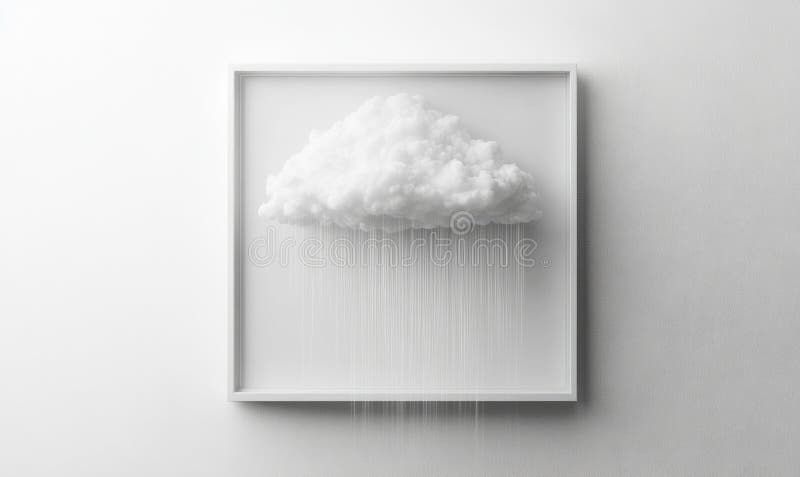 A White Cloud with Rain Falling from it Stock Illustration ...