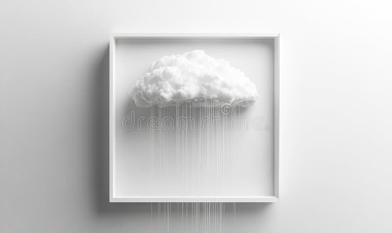 A White Cloud with Rain Falling from it Stock Illustration ...