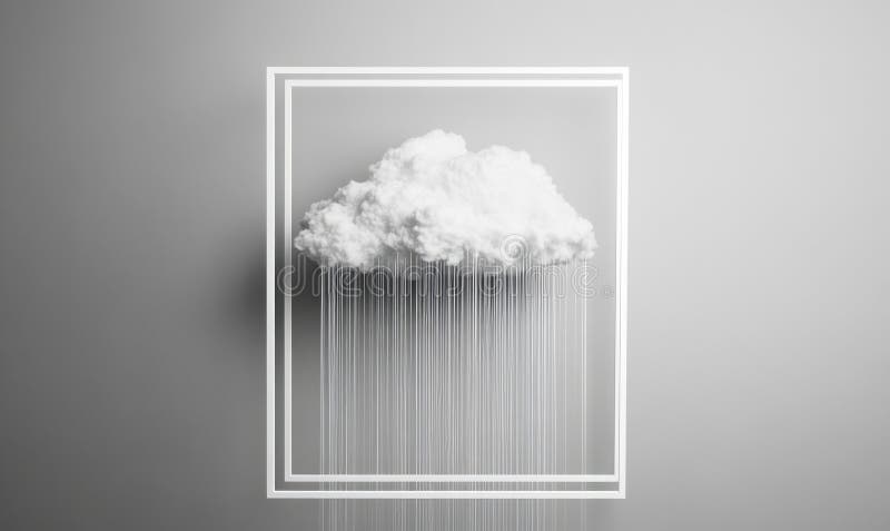 A White Cloud with Rain Falling from it Stock Illustration ...