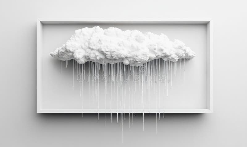 A White Cloud with Rain Falling from it Stock Illustration ...
