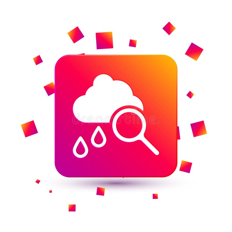 White Cloud with Rain Icon Isolated on White Background. Rain Cloud ...