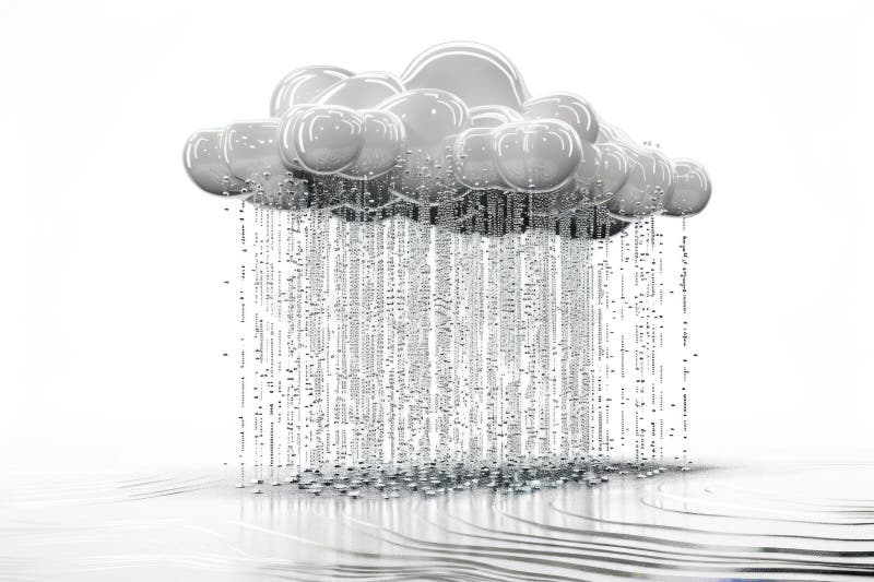 A White Cloud with Rain Pouring Down, Perfect for Weather or Climate ...