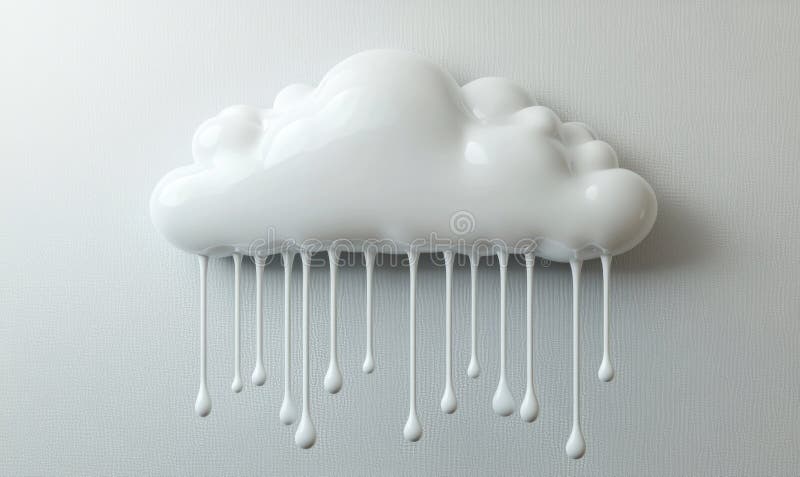 A White Cloud with Raindrops Falling from it Stock Image - Image of ...