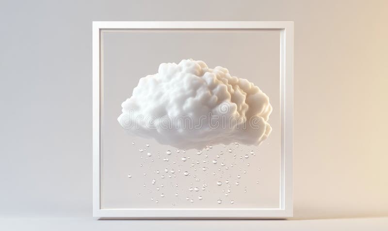 A White Cloud with Raindrops Falling from it Stock Illustration ...