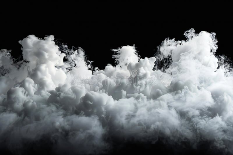 White Cloud of Smoke on Black Background, Abstract Background, Design ...
